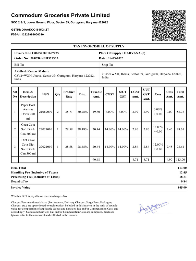 Order Invoice | PDF | Taxation | Public Finance