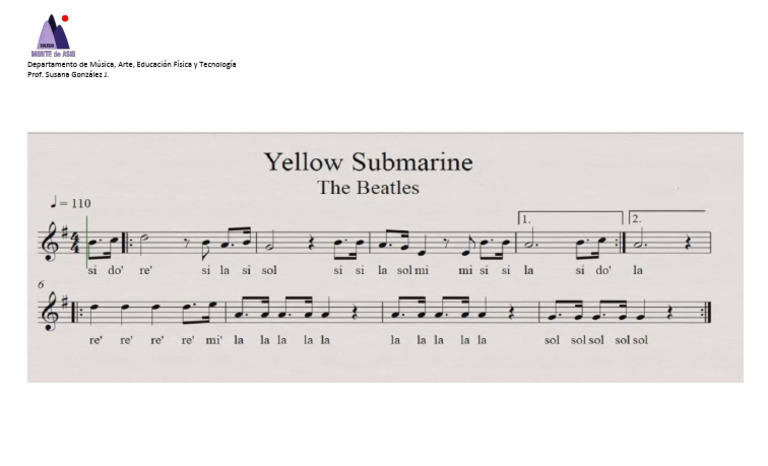 Partitura 6° Yellow Submarine | PDF