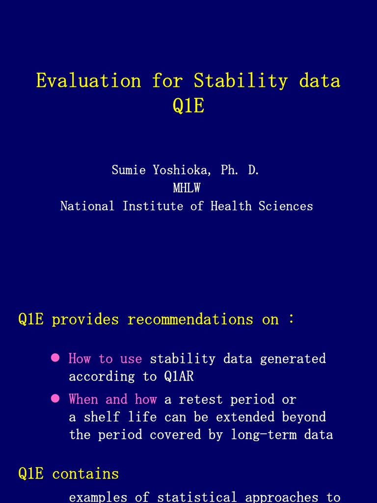 Q1E_Evaluation for Stability Data | Shelf Life | Confidence Interval