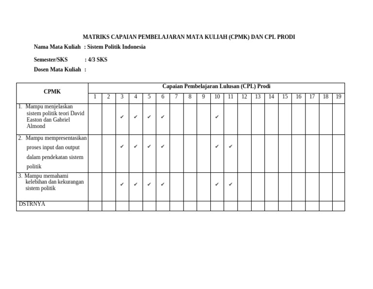 Contoh Tugas CPL (Disain Capaian Pembelajaran) | PDF