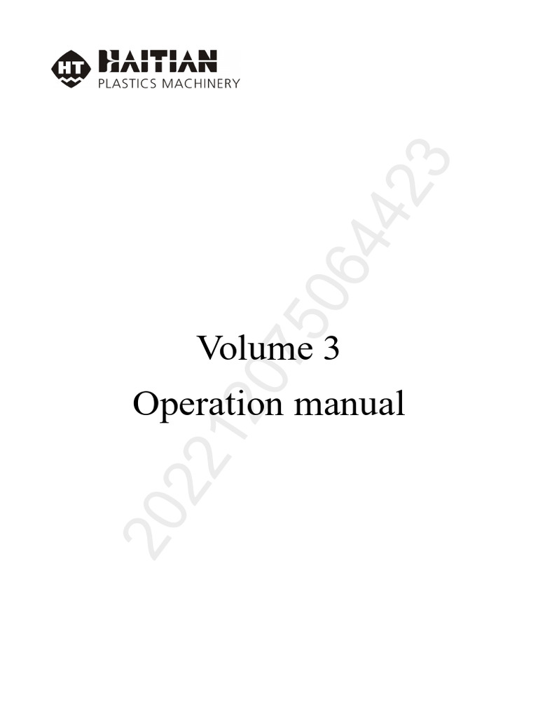 Haitian JU Machine Operation Manual | PDF | Menu (Computing) | Window (Computing)