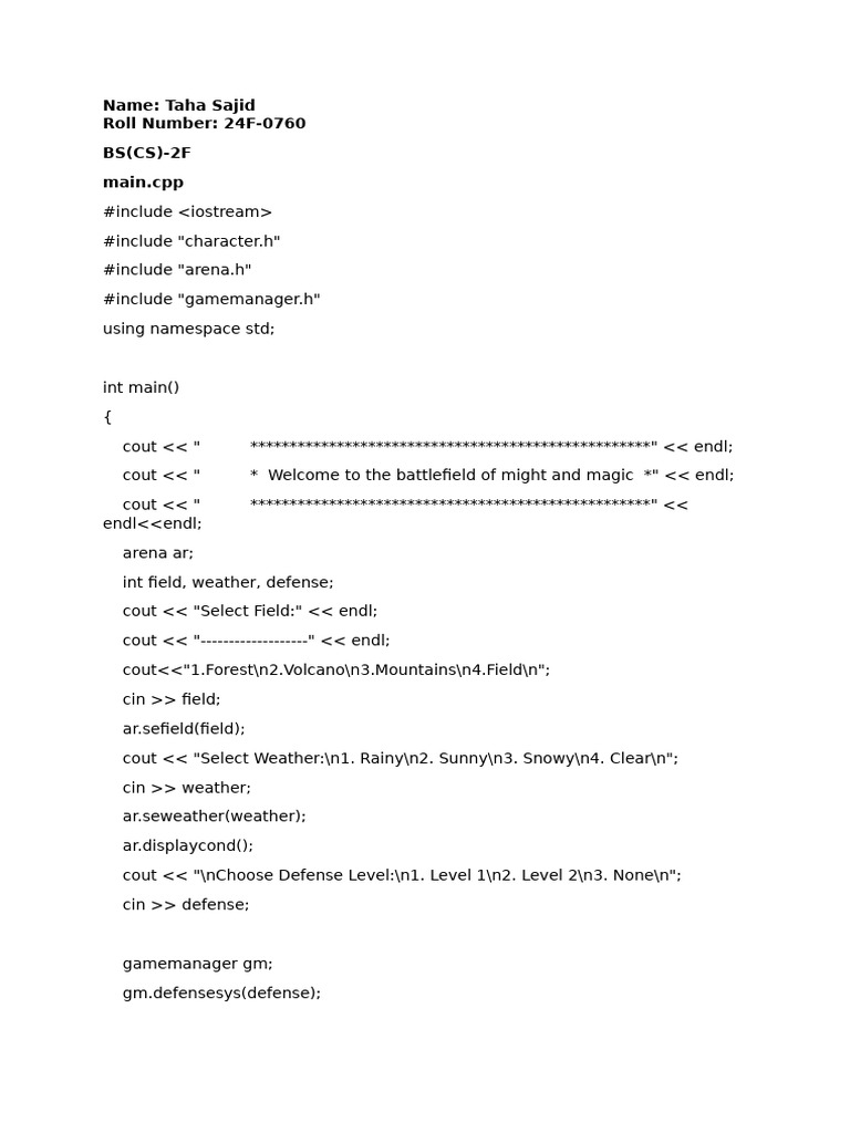 Oops Assignment 04 24F-0760 | PDF | Computer Programming