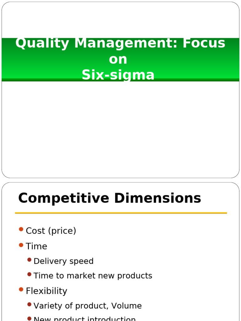 Lecture8 SCMT364 SixSigma 2025 Tagged | PDF | Statistics | Business