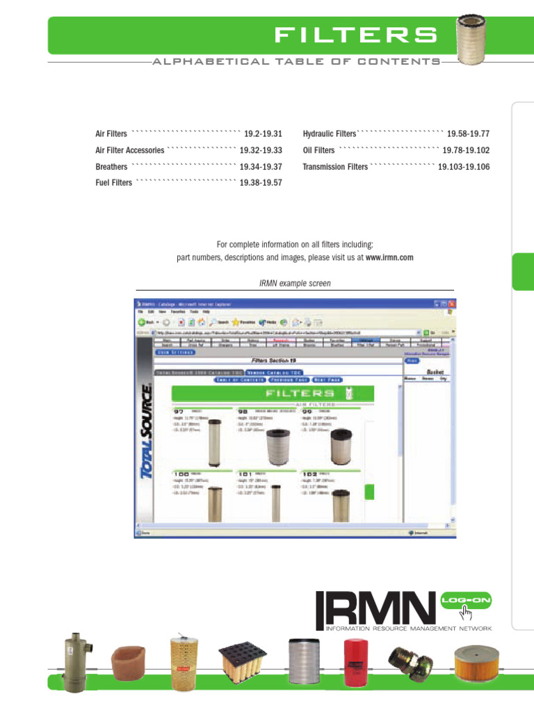 Comprehensive Filter Cross Reference Guide | PDF | Filtration ...