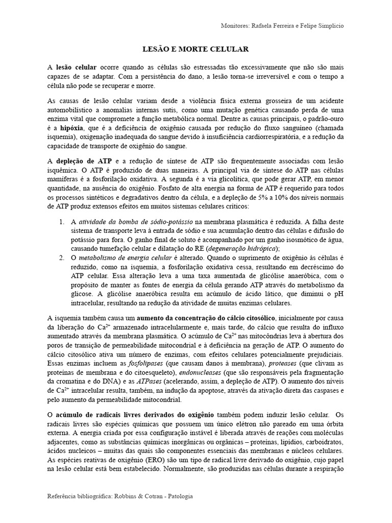 Resumo Módulo 1 2025.1 | PDF | Necrose | Atrofia