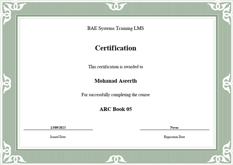 Certification ARC Book 05 451041 | PDF
