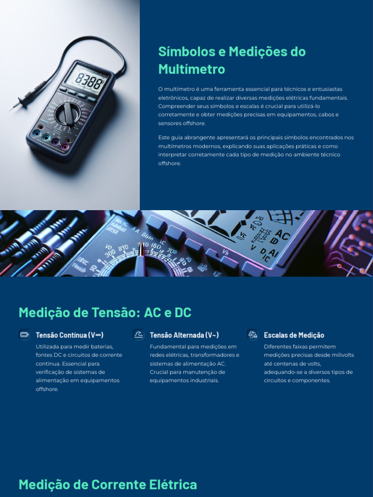 Simbolos e Medicoes Do Multimetro | PDF | Eletrônicos | Energia elétrica