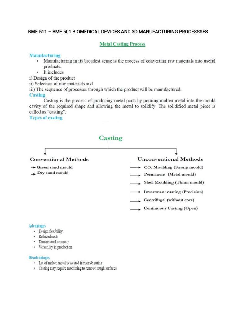 BME 511 BIOMEDICAL DEVICES AND 3D MANUFACTURING PROCESSSES A | PDF