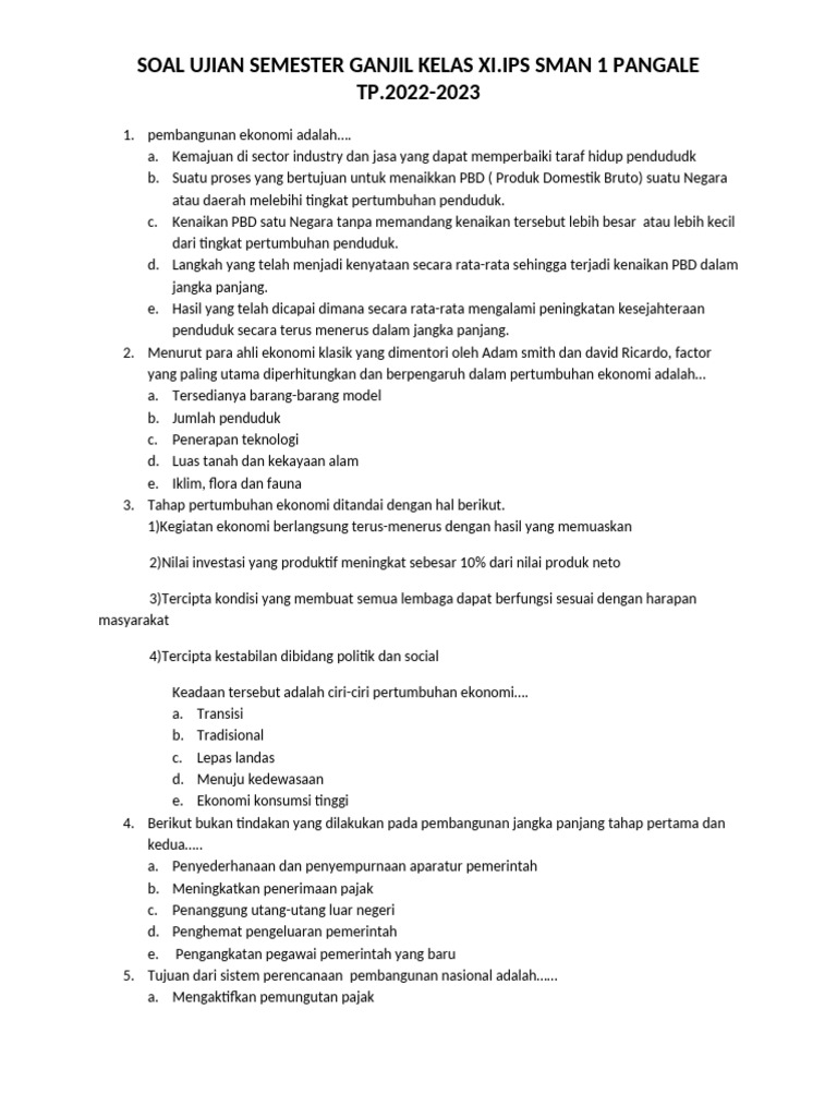 Soal Ganjil Kelas 11 | PDF