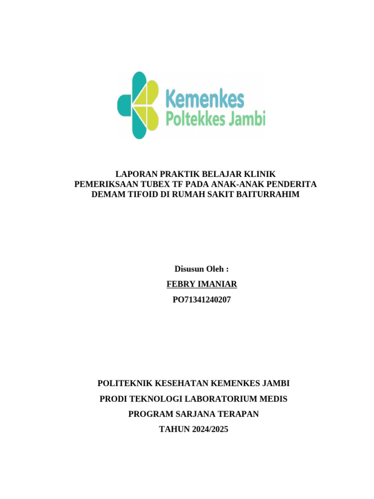 Pemeriksaan Tubex Tf pada Anak Tifoid | PDF