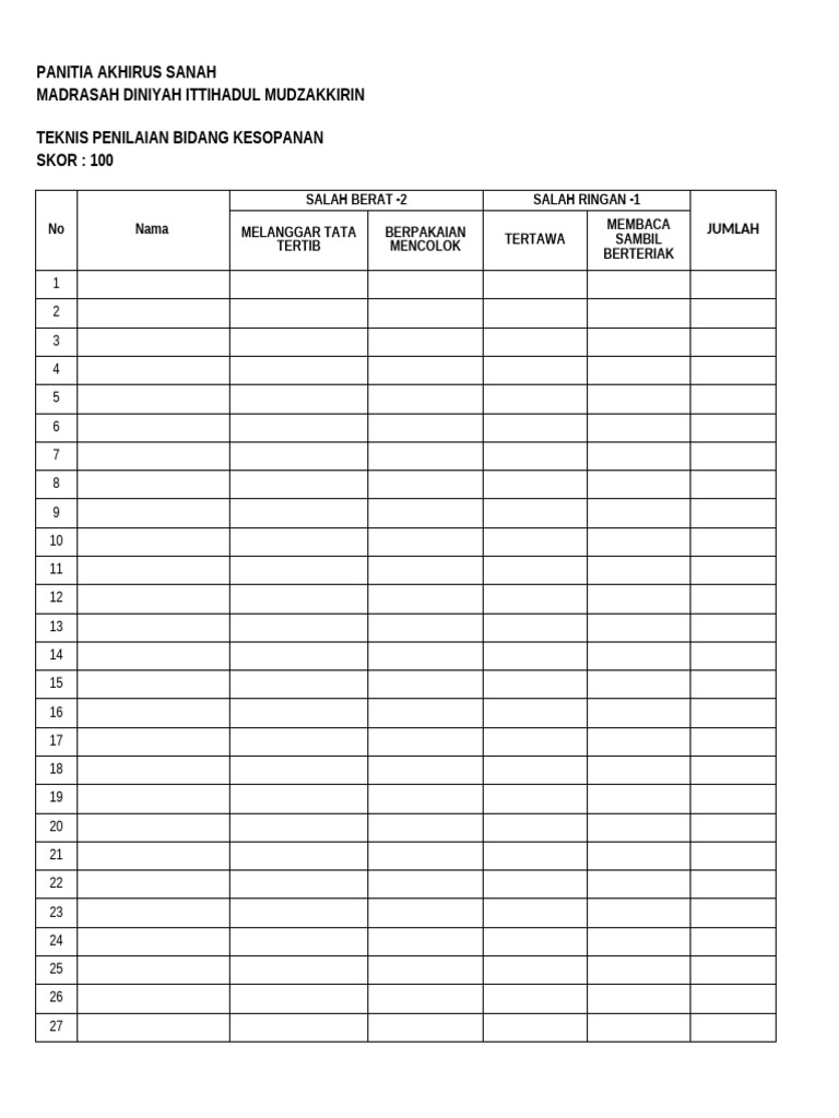 Form Lomba | PDF
