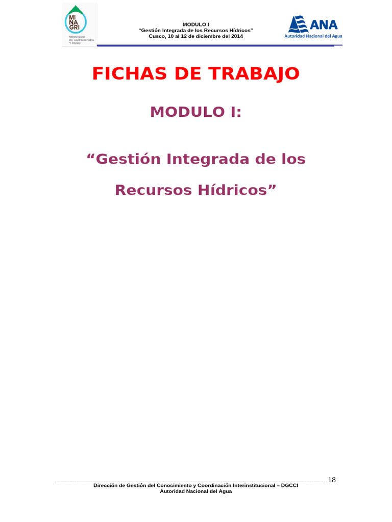 Fichas de Trabajo - Módulo I Cusco 10al12dic2014 | PDF | Evaluación | Conocimiento administrativo