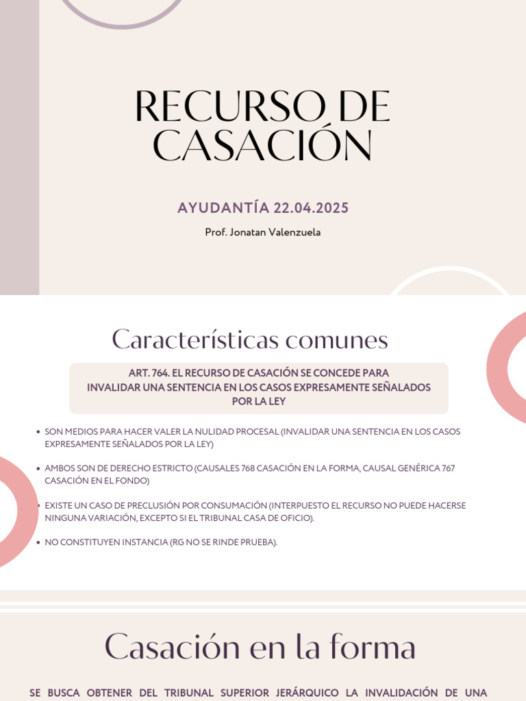 Recurso de Casaci N PDF | PDF | Apelación | Tribunales