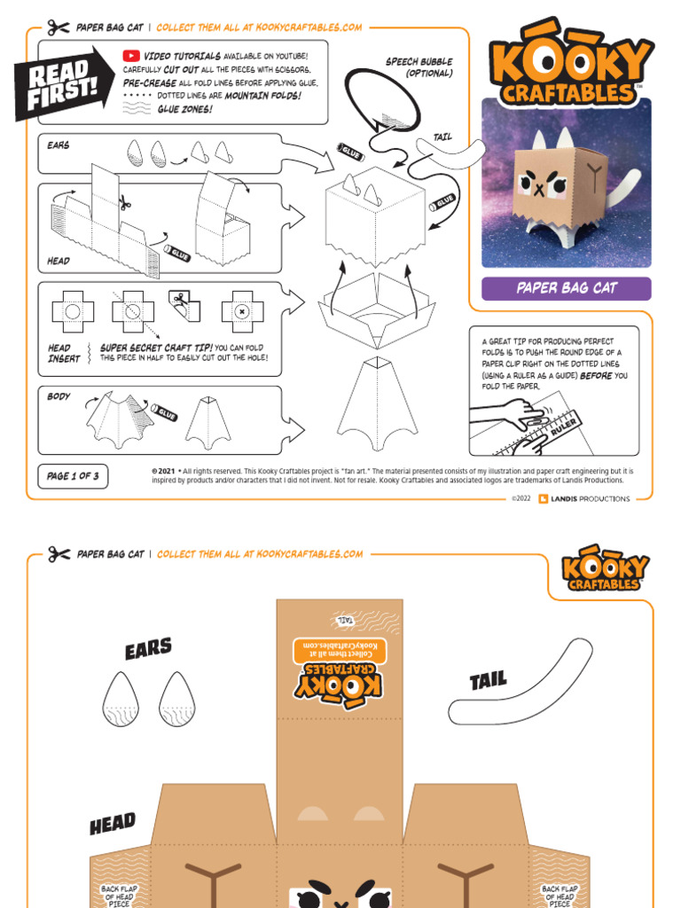 62a0fdef94f14456a7f51e43 KookyCraftablesTM Paper Bag Cat | PDF
