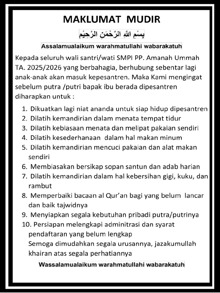 Maklumat Mudir 2 | PDF