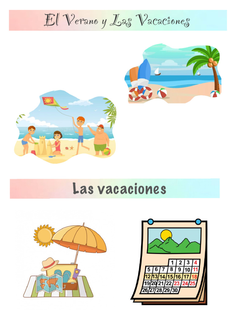 El Verano y las Vacaciones para clase de ELE | PDF