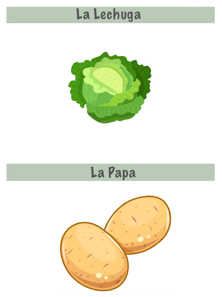 Flashcards Frutas y Verduras para Clases de ELE | PDF