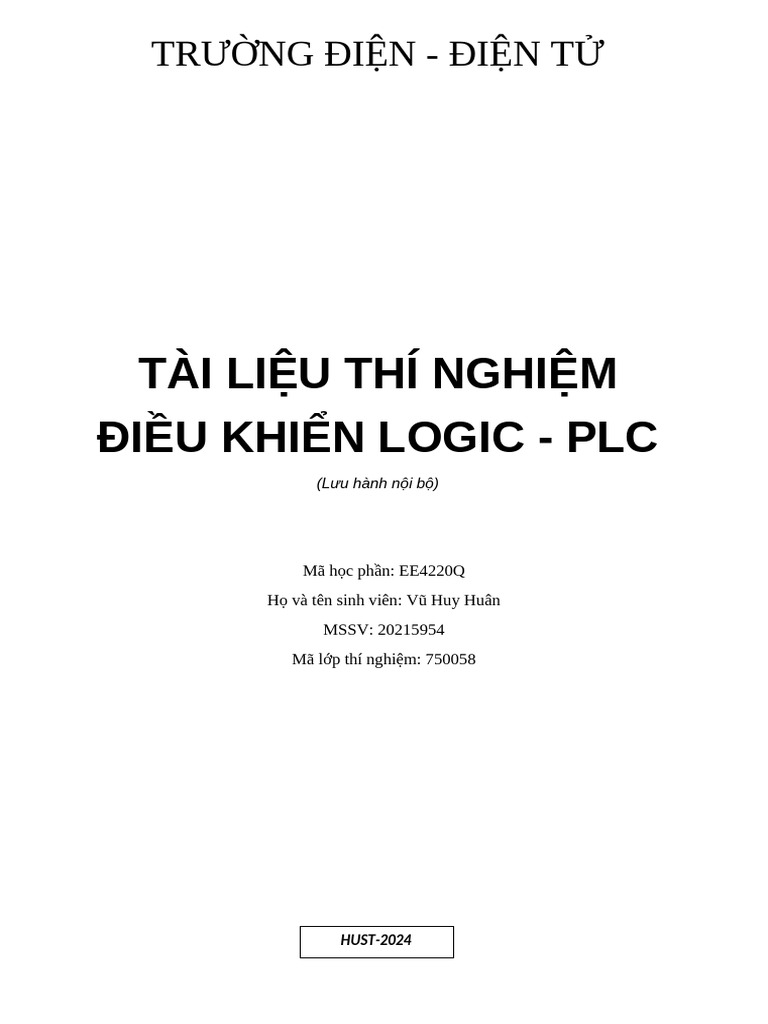 Báo Cáo Thí Nghiệm PLC | PDF