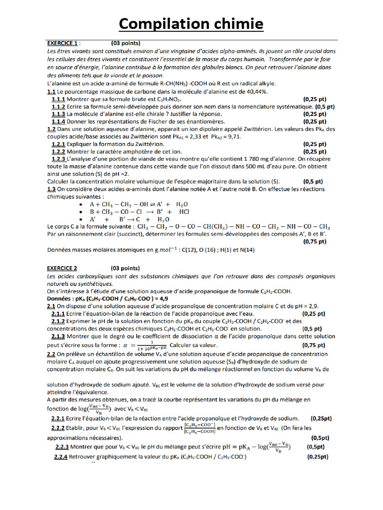 Compilation Chimie TS2 | PDF