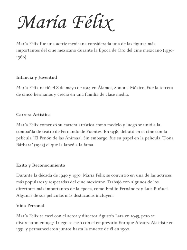 María Félix | PDF