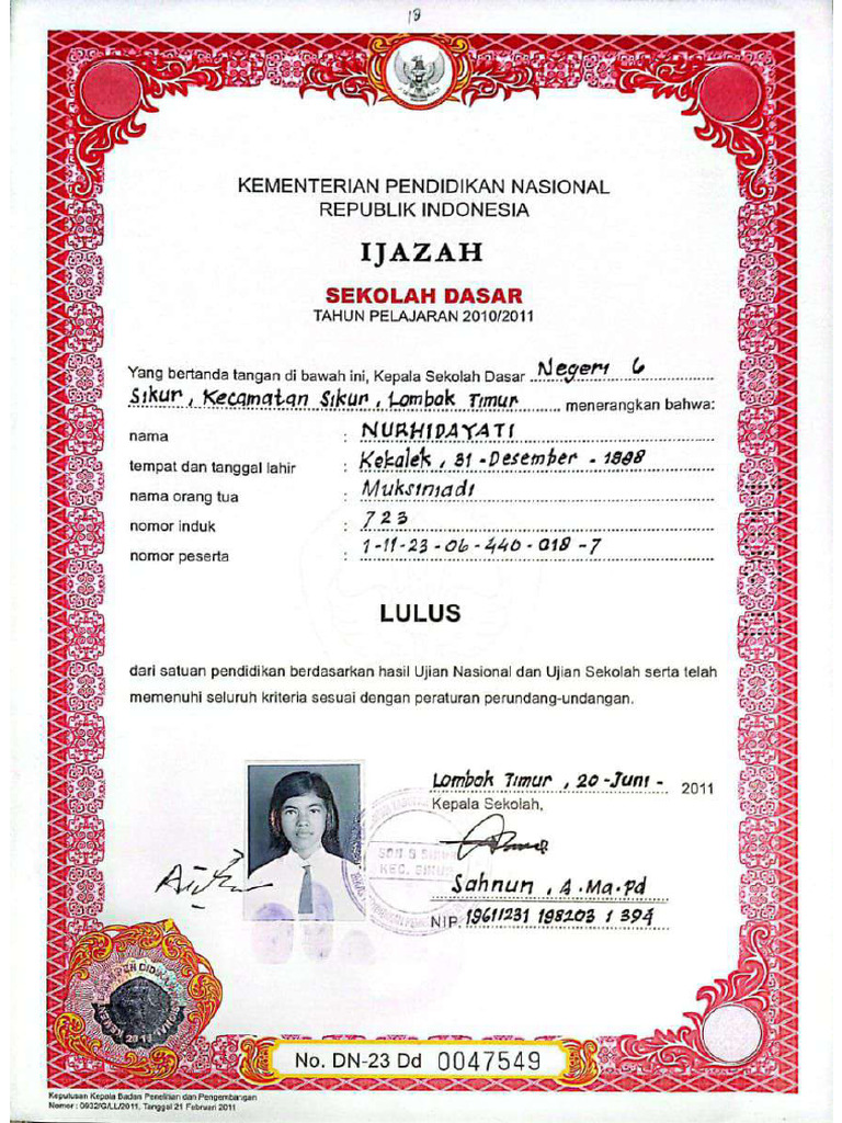 Ijazah SD | PDF
