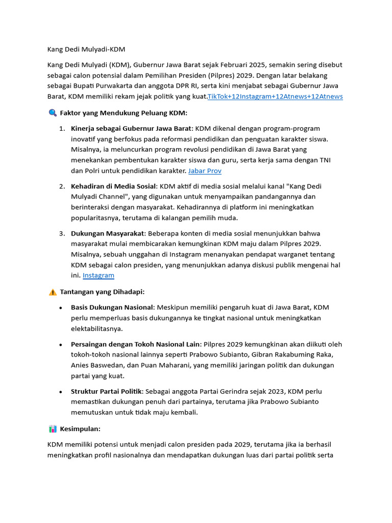 Kang Dedi Mulyadi-Presiden | PDF