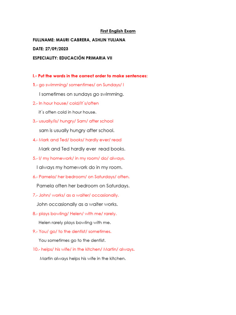 Exam English | PDF