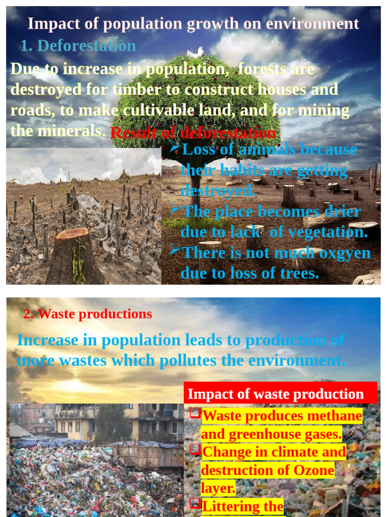 Impact of Population Growth On Environment Ss VI Updated | PDF | Soil ...