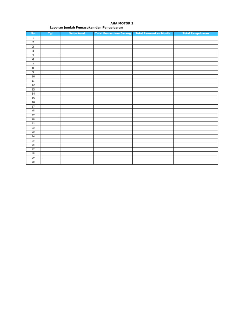 Template Laporan Pemasukan Dan Pengeluaran.xlsx Sheet1 | PDF