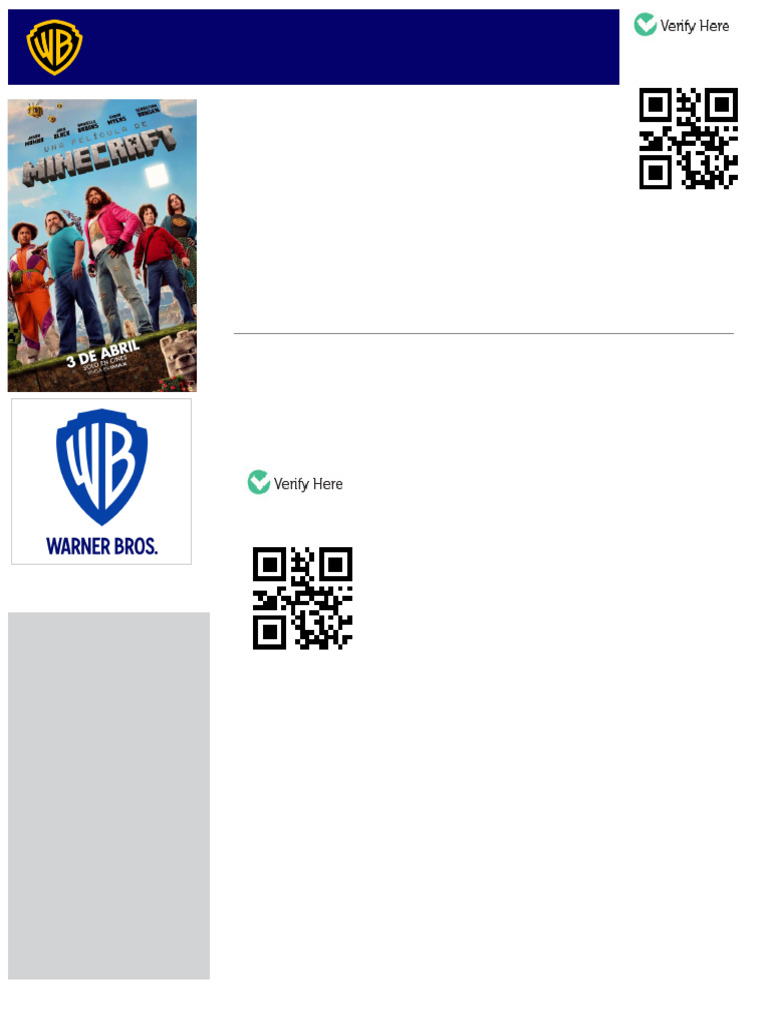 Screening Passes - Una Pel?Cula de Minecraft | PDF