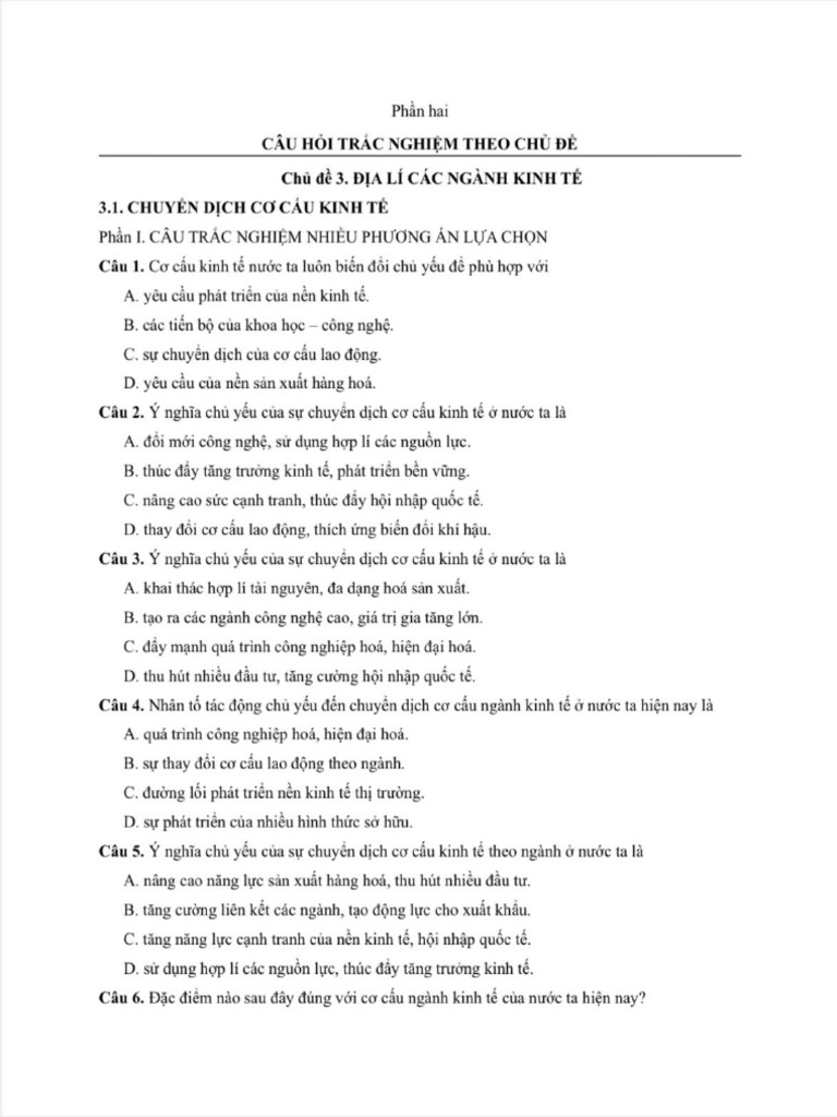 Địa Lí Ngành | PDF