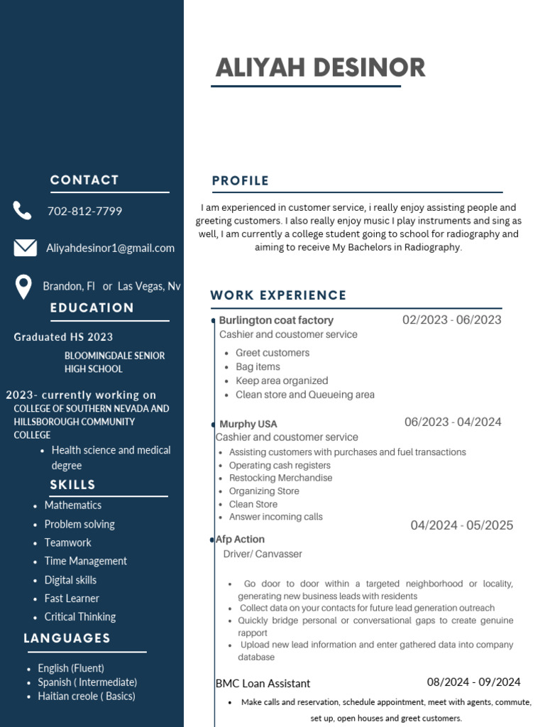 Blue Simple Professional CV Resume | PDF