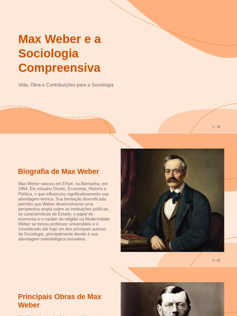 Max Weber: Vida e Contribuições à Sociologia | PDF | Max Weber | Sociologia