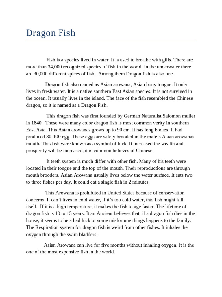 Dragon Fish. | PDF