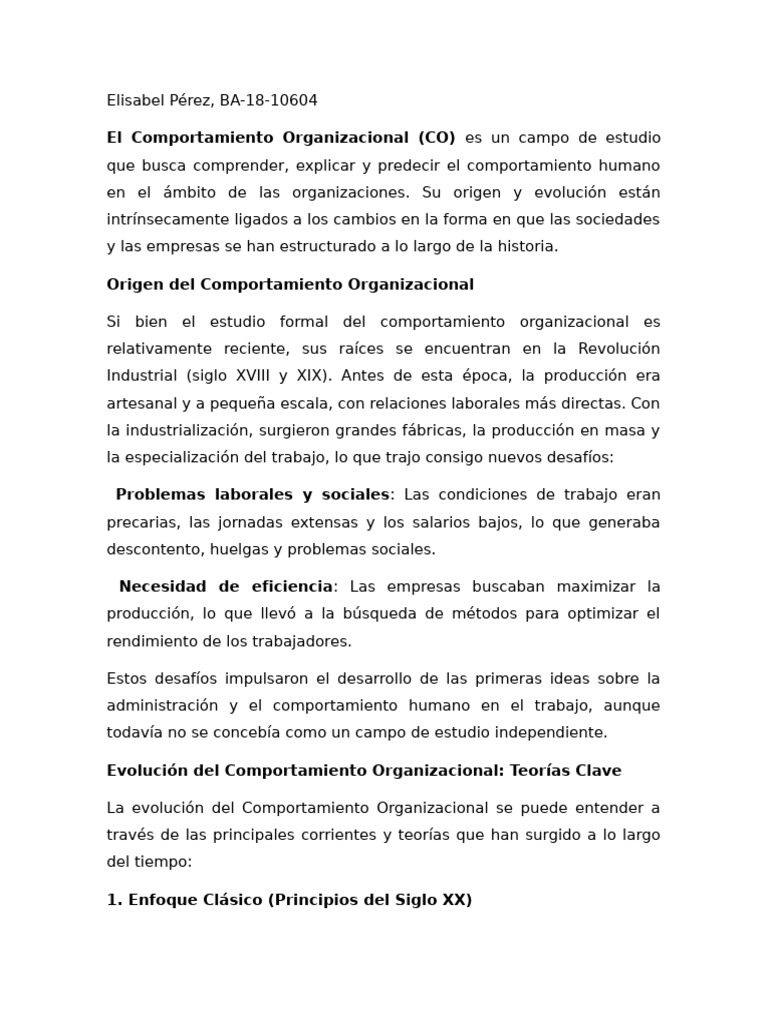 Comportamiento Organizaciónal | PDF | Comportamiento organizacional | Comportamiento