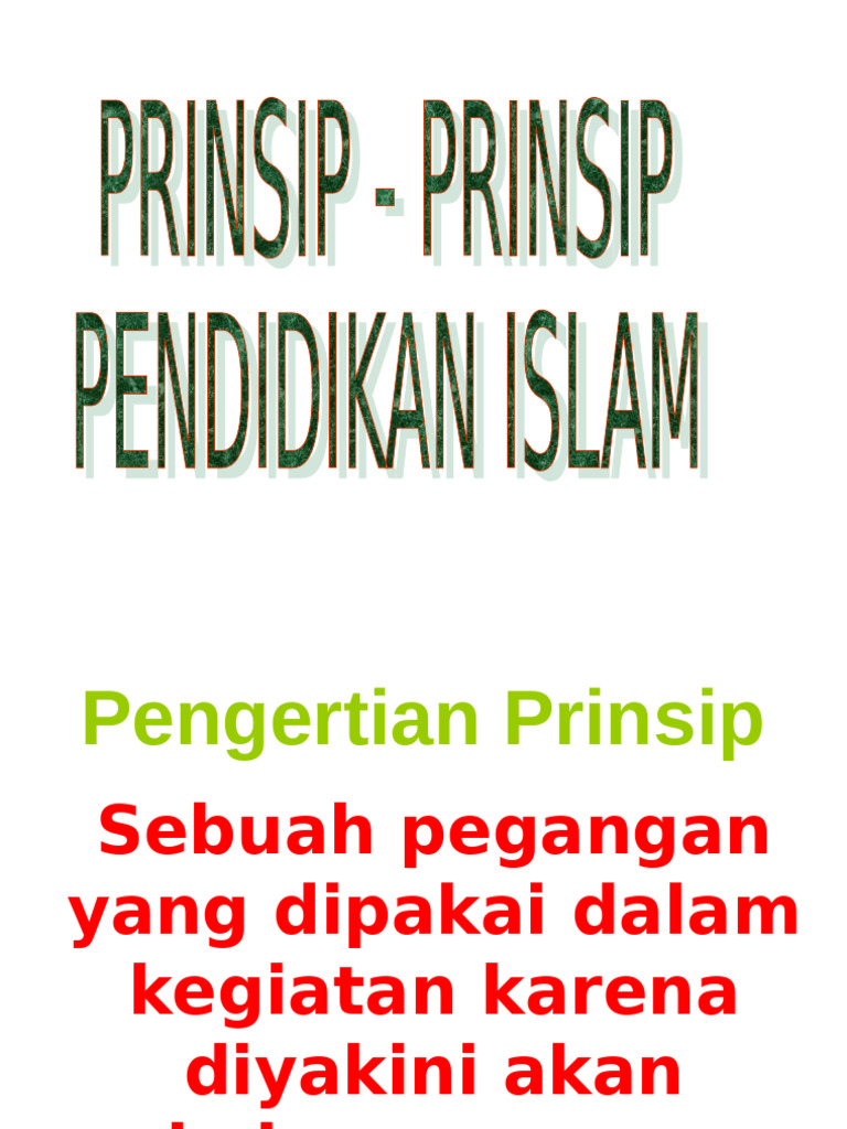 Prinsip-Prinsip Pendidikan Islam | PDF