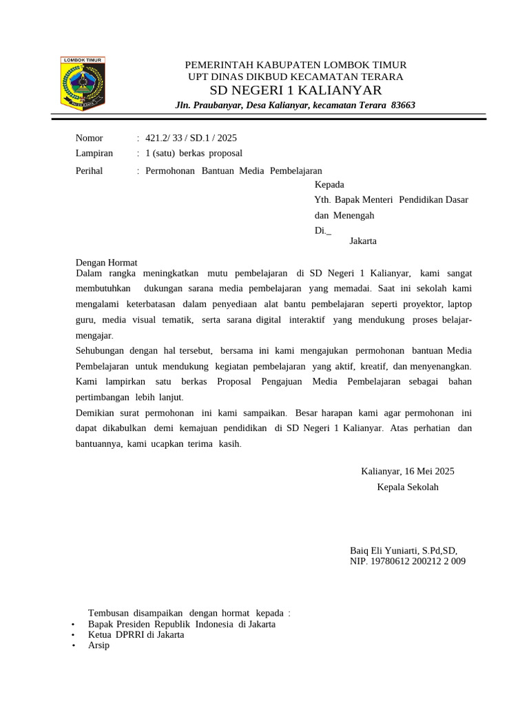 Proposal Media Pembelajaran SDN 1 Pandan Duri | PDF