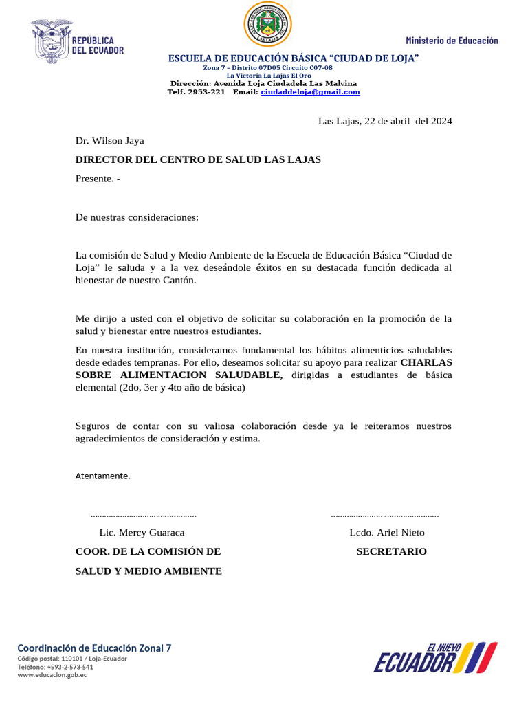 Oficio Comison Salud | PDF