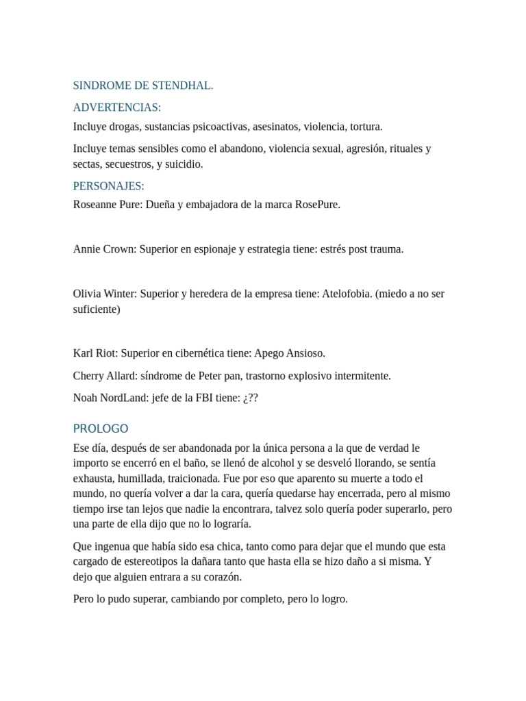 Sindrome de Stendhal | PDF