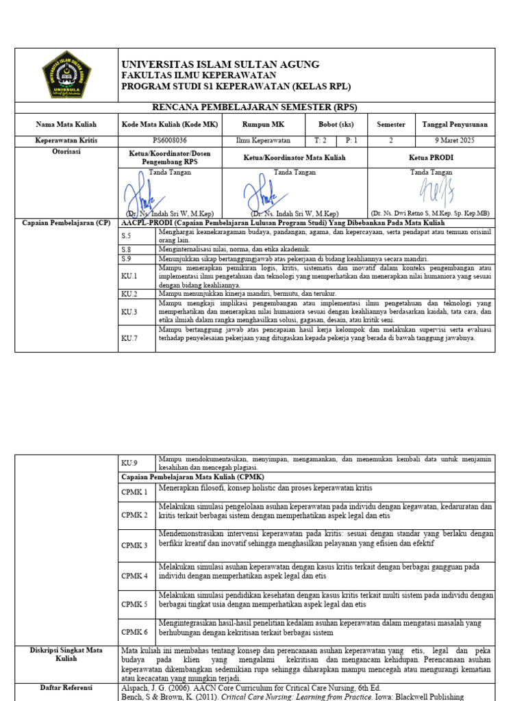 Rps Kritis Kelas RPL 2024 - 2025 | PDF