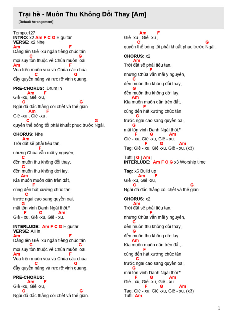 2 Muôn Thu Không Đ I Thay - Am | PDF