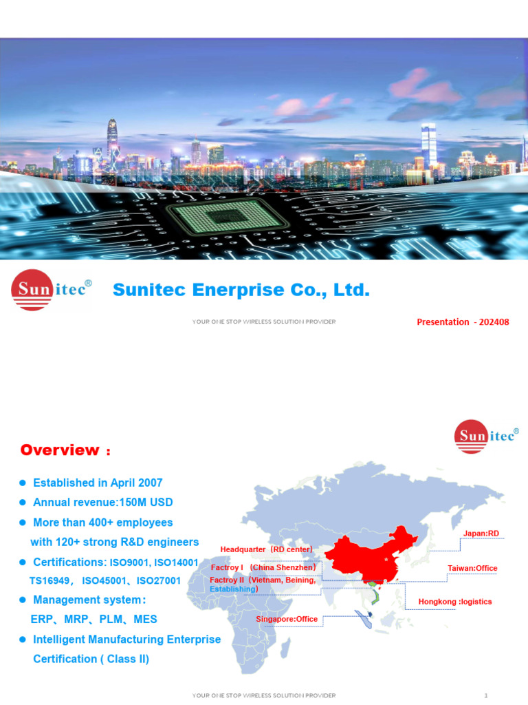 The Presentation of Sunitec 202400913 | PDF | Antenna (Radio) | Wireless