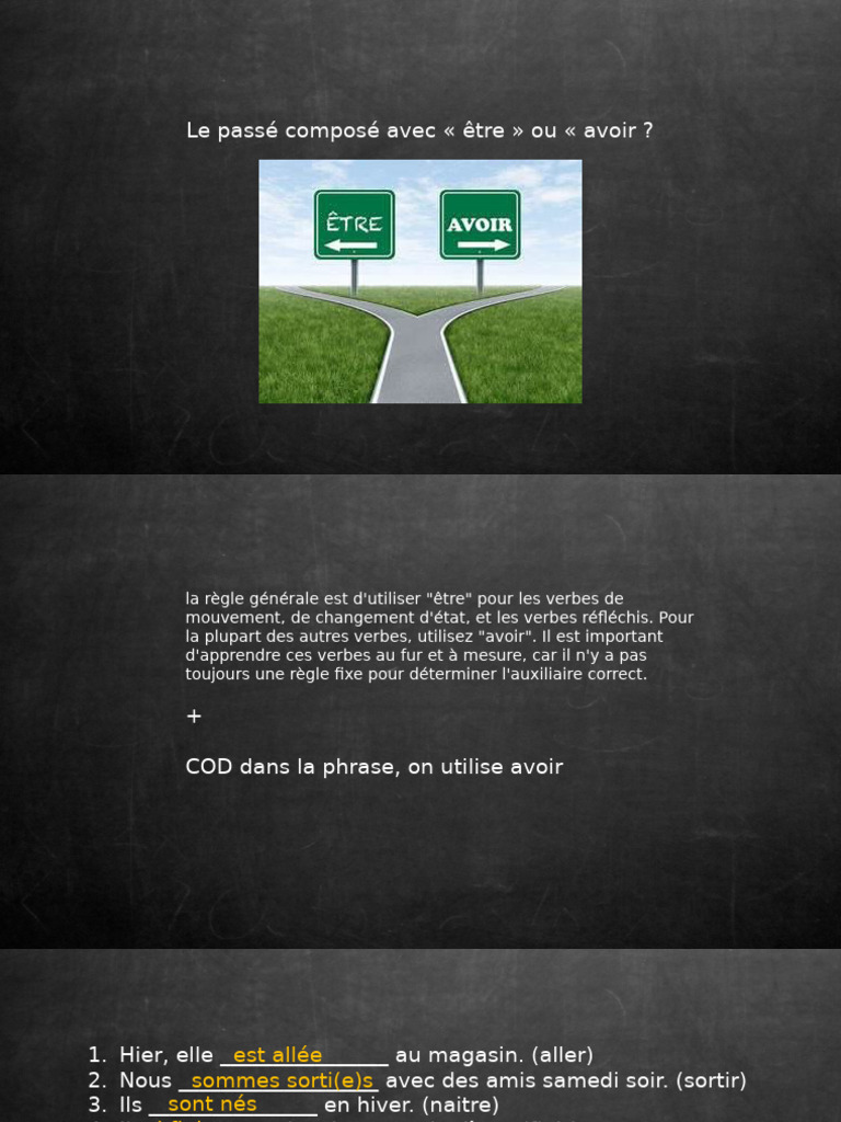 Passé Composé : Être ou Avoir ? | PDF