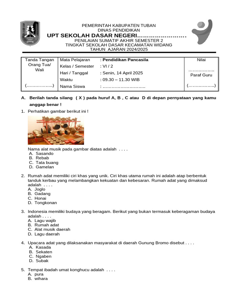 Soal Pend. Pancasila | PDF