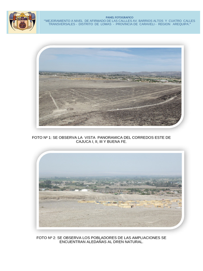 Panel Fotografico Dren Cajuca | PDF