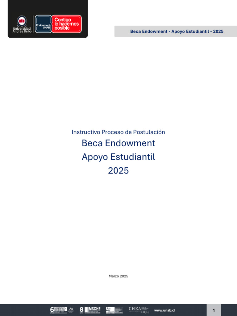 Instructivo Beca Endowment Apoyo Estudiantil | PDF
