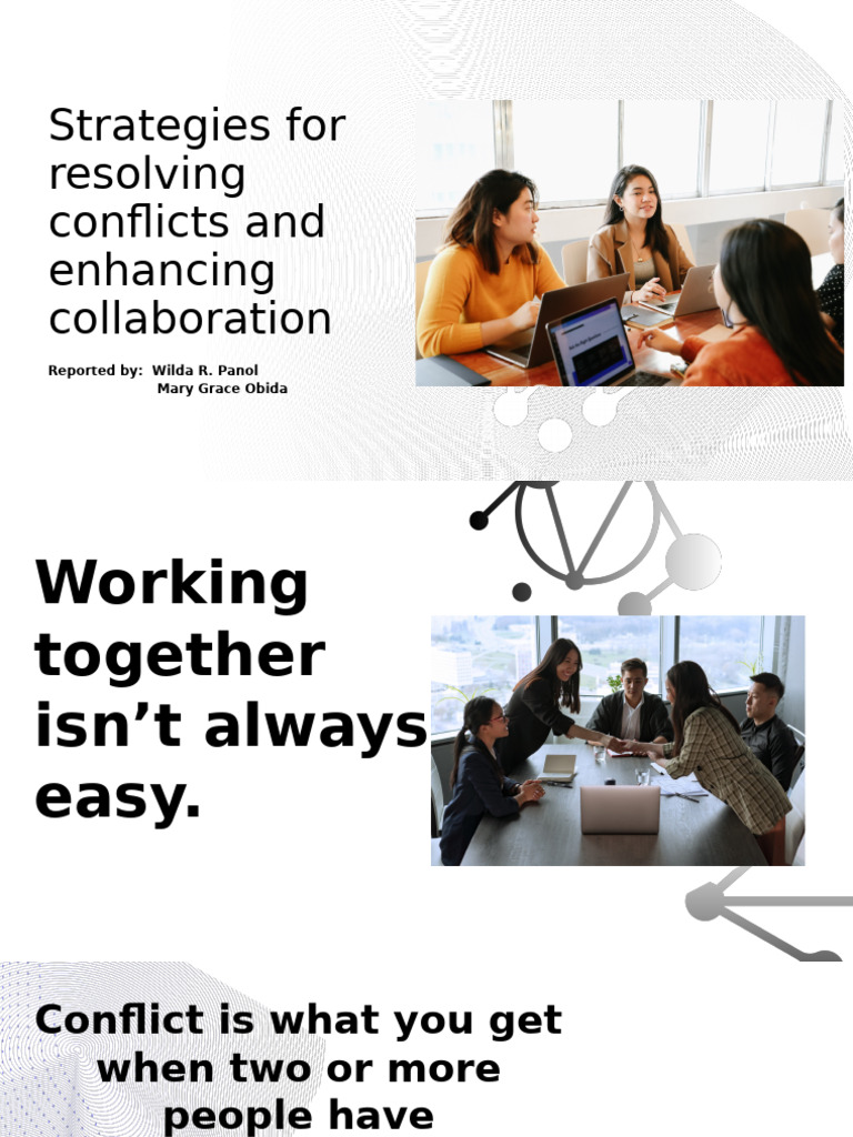 Strategies For Resolving Conflicts and Enhancing Collaboration | PDF ...