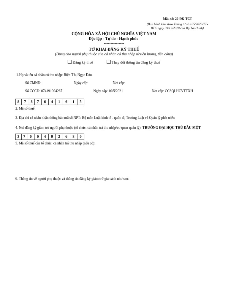 Mau 20-DK-TCT theo Thong tu 105 (mới) | PDF
