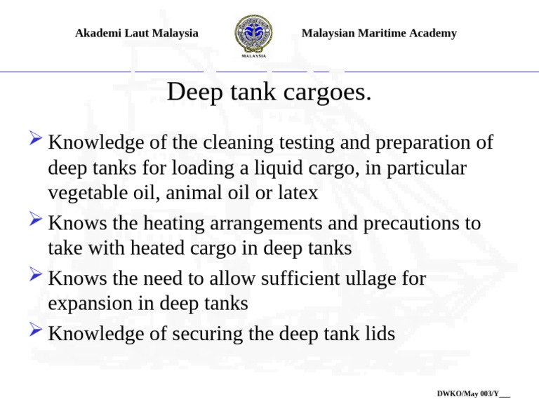 Deep Tank Cargo Preparation Guide | PDF