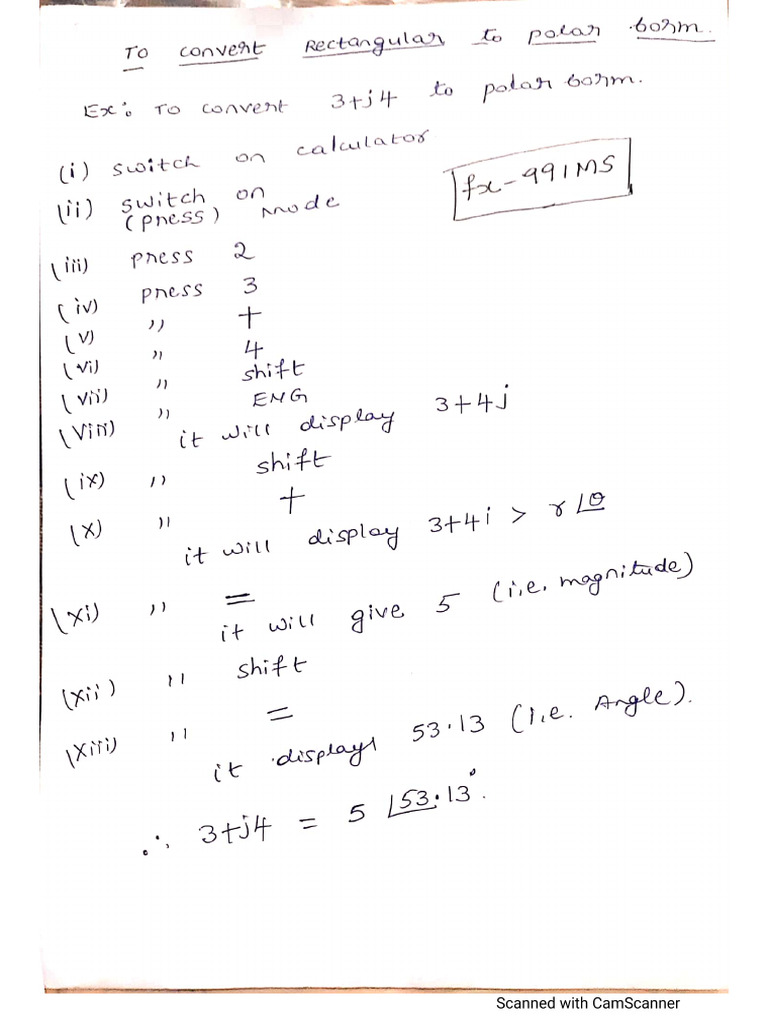 Rectangular To Polar & Vice Versa | PDF